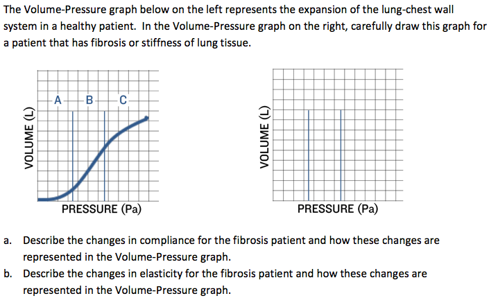 Solved The Volume-Pressure graph below on the left | Chegg.com