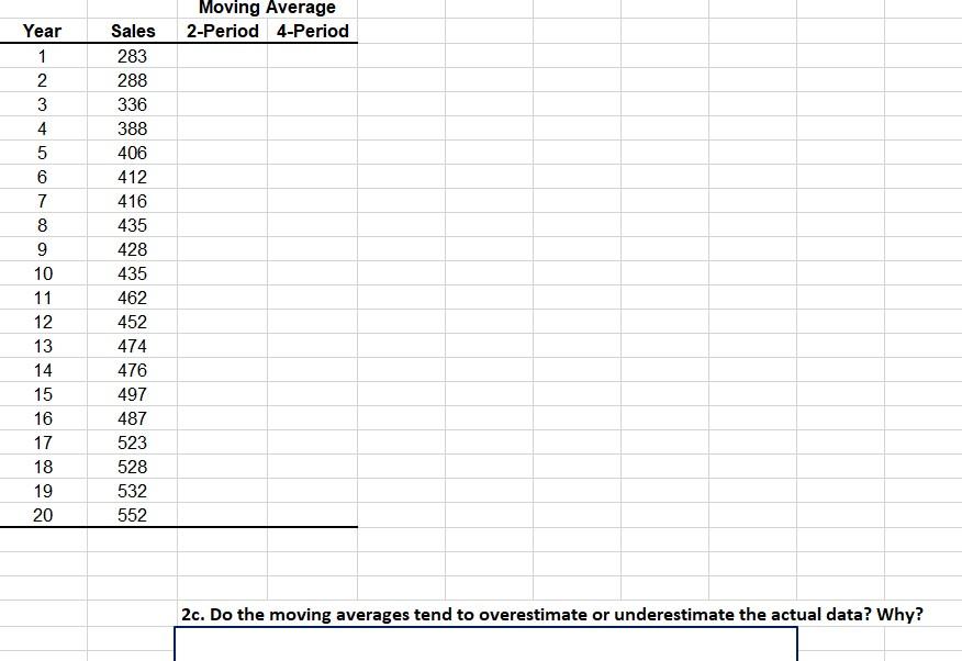 Solved Moving Average \begin{tabular}{|c|c|c|c|} \hline Year | Chegg.com