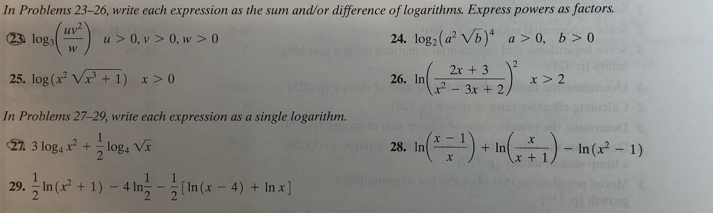Solved UV 2 4 23. log 36 In Problems 23–26, write each | Chegg.com