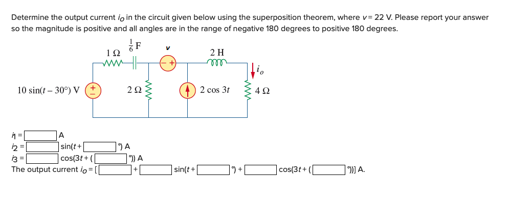 Solved Determine the output current io in the circuit given | Chegg.com
