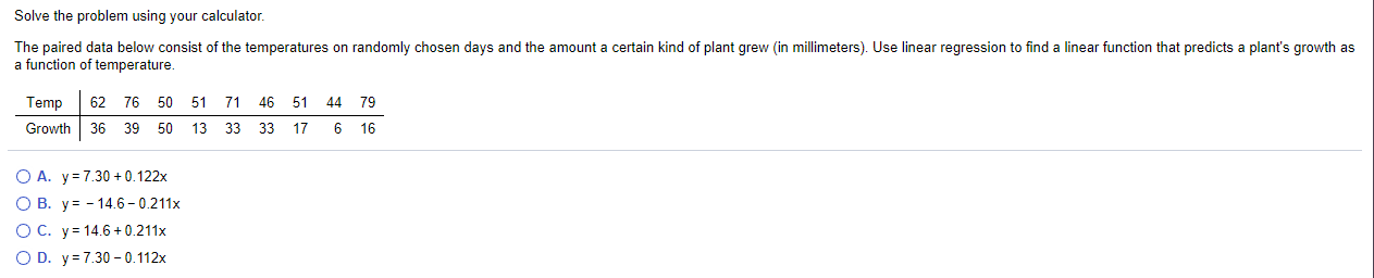 Solved Solve the problem using your calculator. The paired | Chegg.com