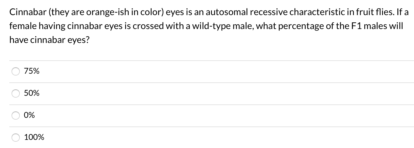 Solved Cinnabar (they are orange-ish in color) eyes is an | Chegg.com