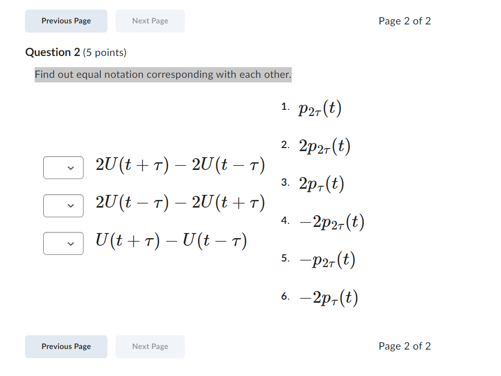 Solved Page 2 of 2 Question 2 (5 points) Find out equal | Chegg.com