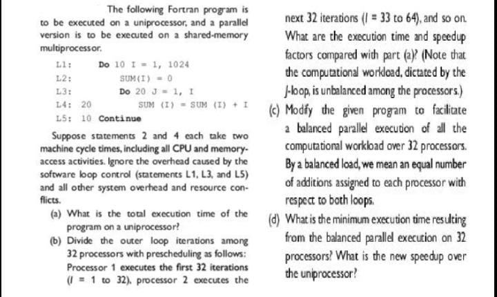 Solved The following Fortran program isto be executed on a | Chegg.com
