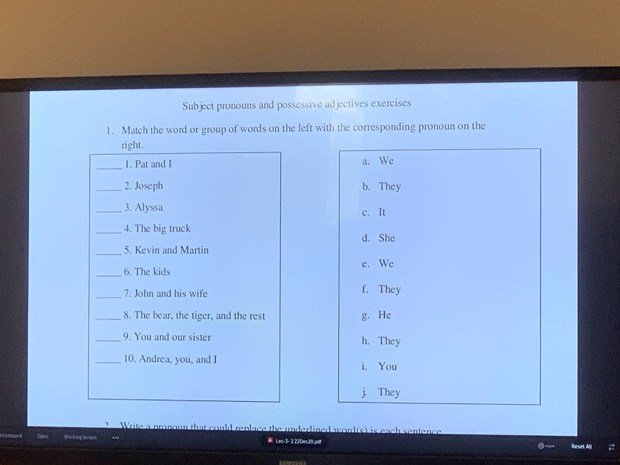 1. Match the word or group of words on the left with | Chegg.com
