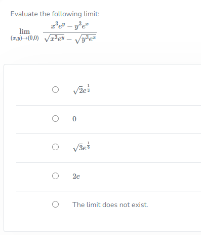 Solved Evaluate the following limit: | Chegg.com