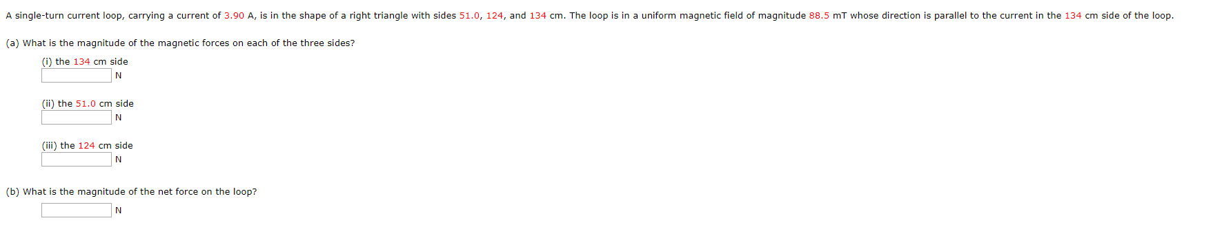 Solved A single-turn current loop, carrying a current of | Chegg.com