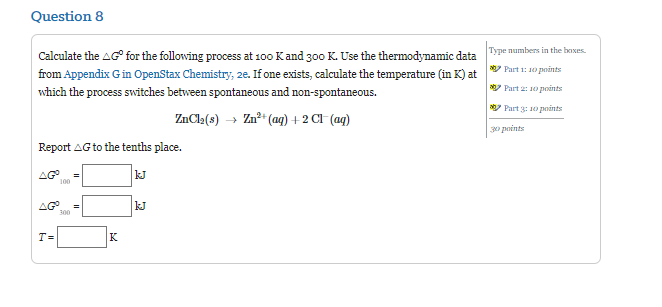 Solved Use the thermodynamic information below to determine | Chegg.com