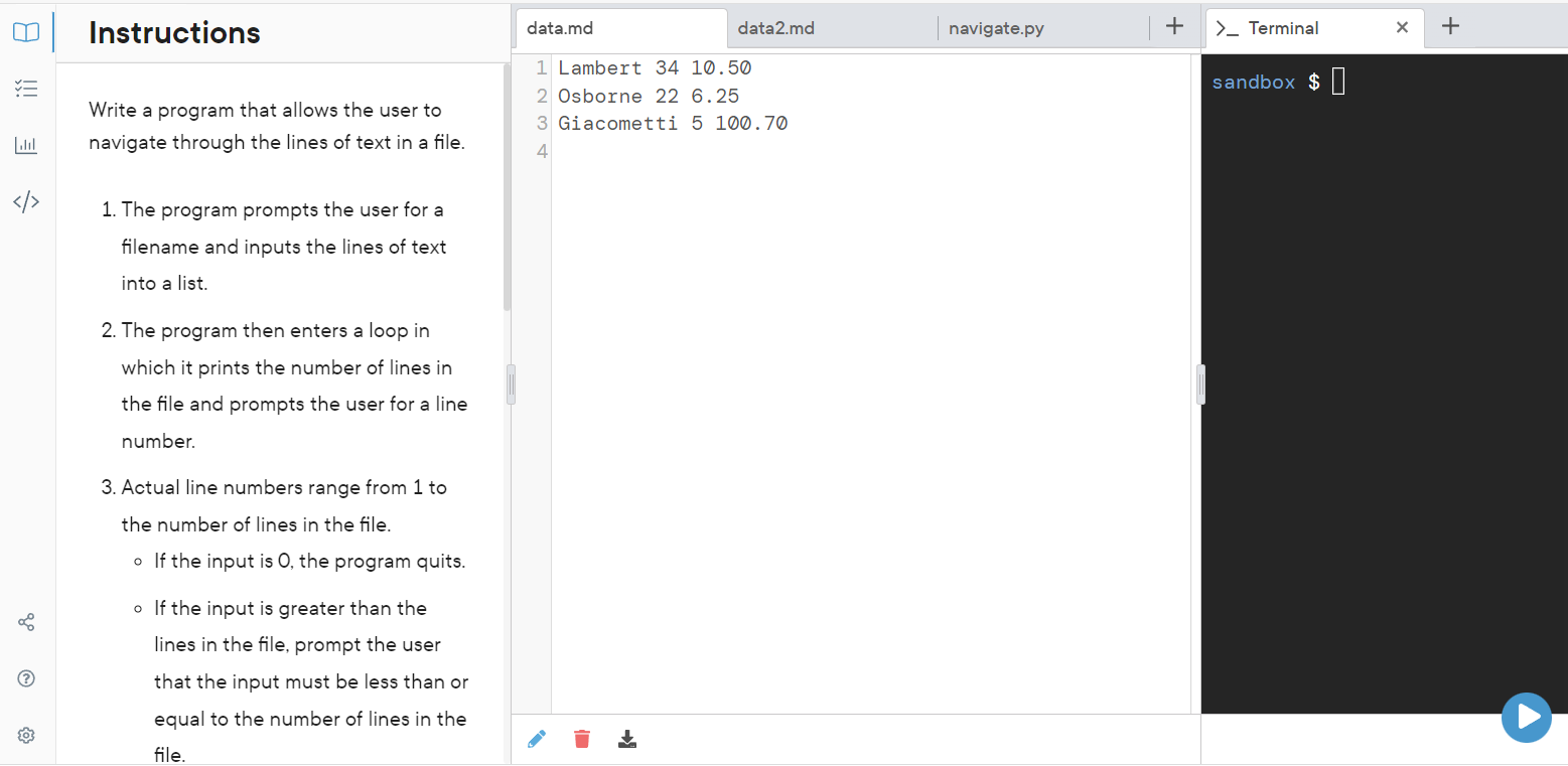Solved Write a program that allows the user to navigate | Chegg.com