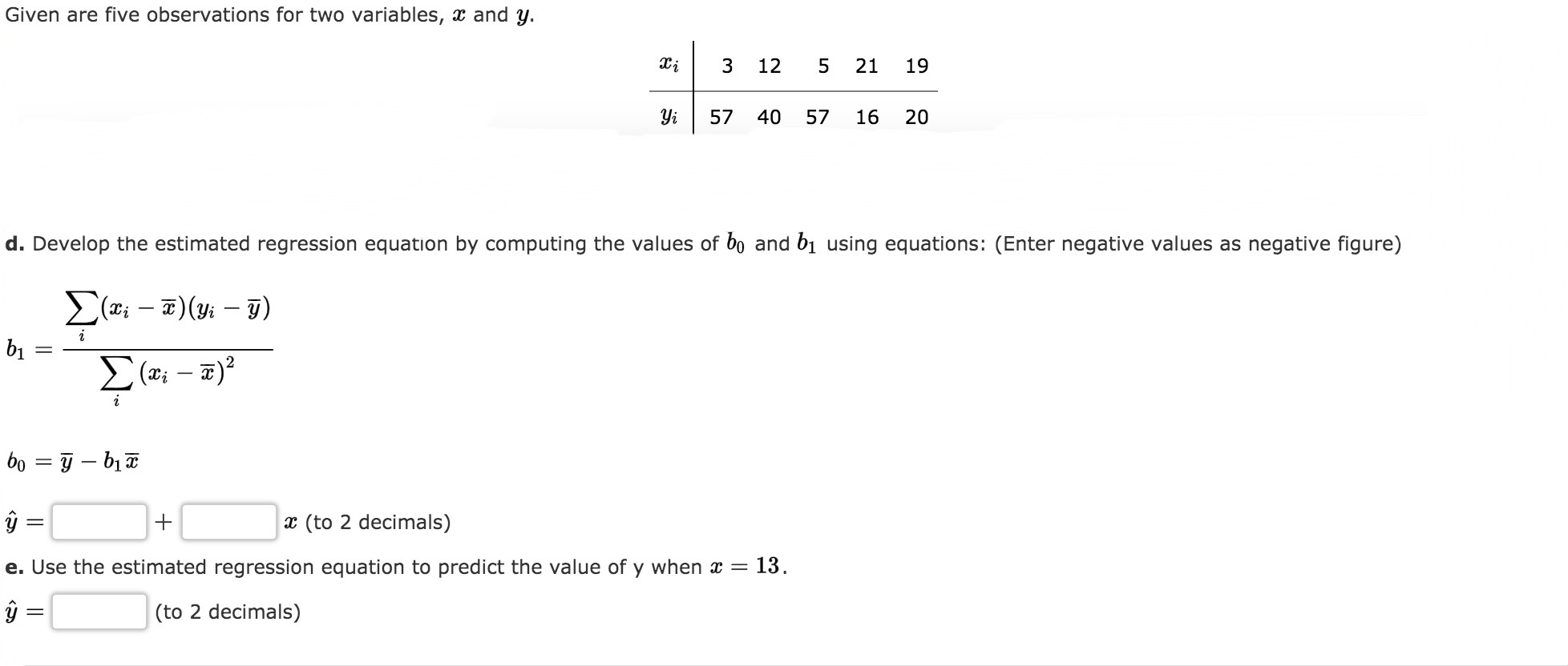 Solved d. Develop the estimated regression equation by | Chegg.com Solved d. Develop the estimated regression equation by | Chegg.com