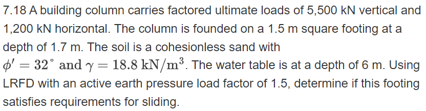 Solved 7.18 A building column carries factored ultimate | Chegg.com