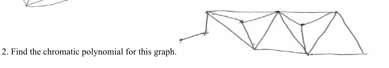 Solved 2. Find the chromatic polynomial for this graph. | Chegg.com