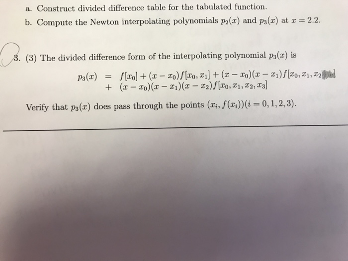 Solved a. Construct divided difference table for the | Chegg.com