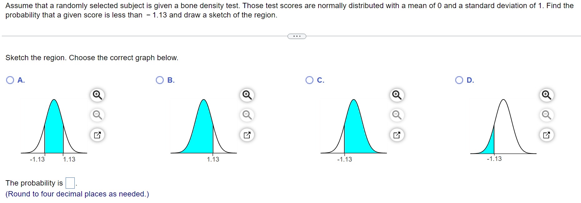 Solved Sketch the region. Choose the correct graph below. A. | Chegg.com