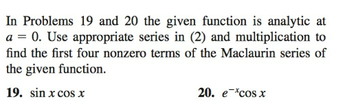Solved In Problems 19 and 20 the given function is analytic | Chegg.com