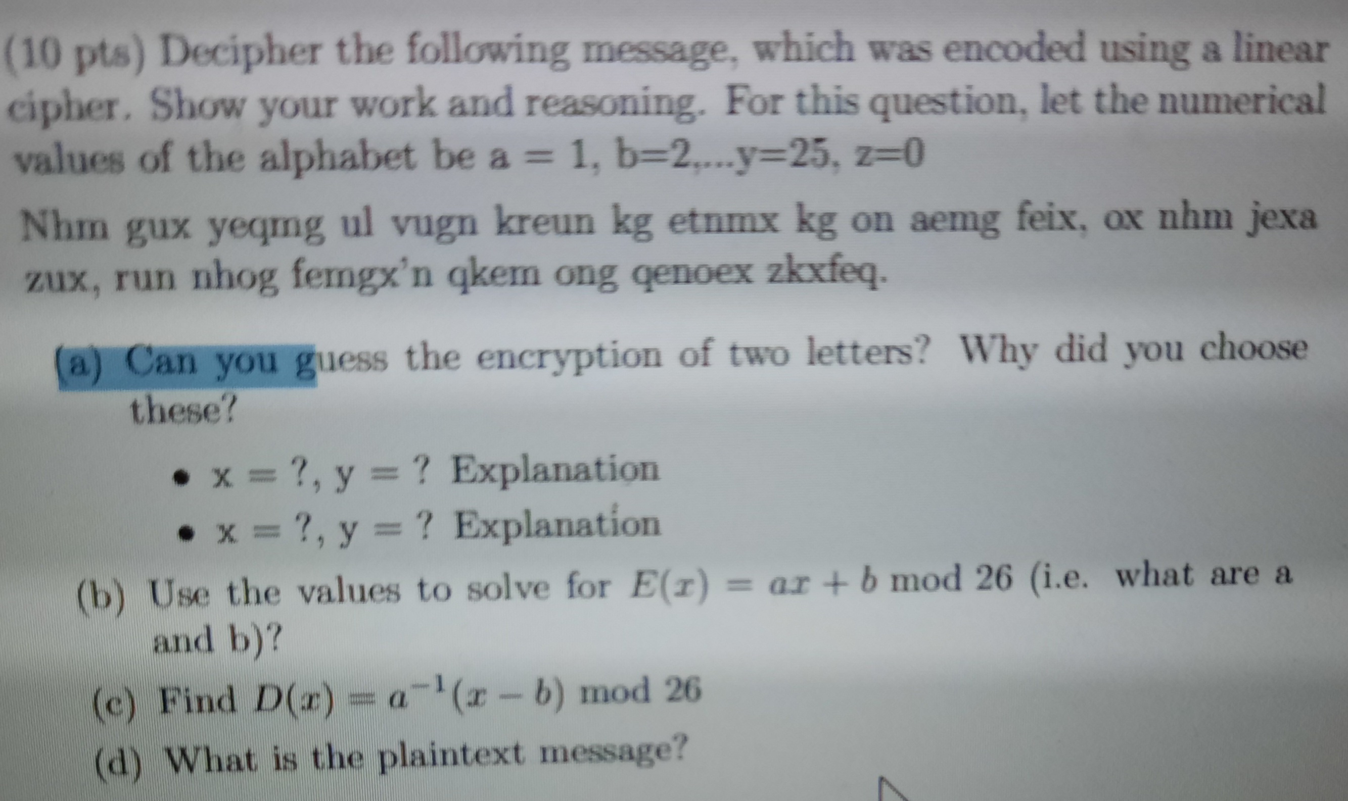 please answer the question below by answering | Chegg.com