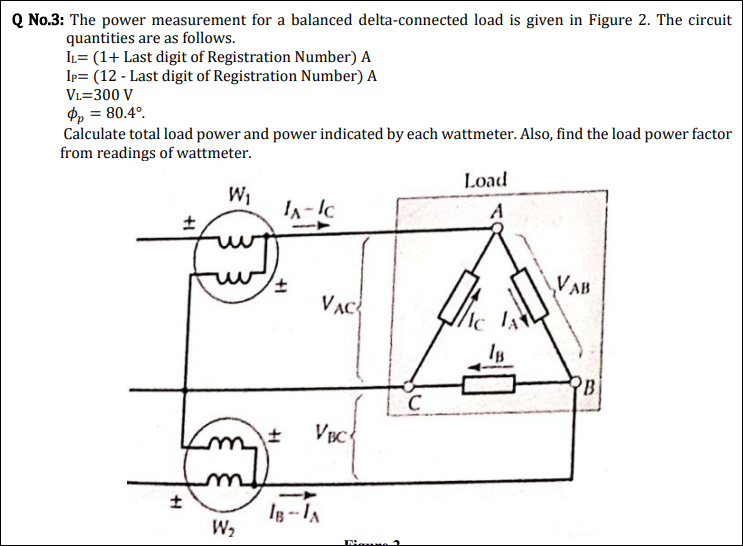 Solved No.3: The power measurement for a balanced | Chegg.com