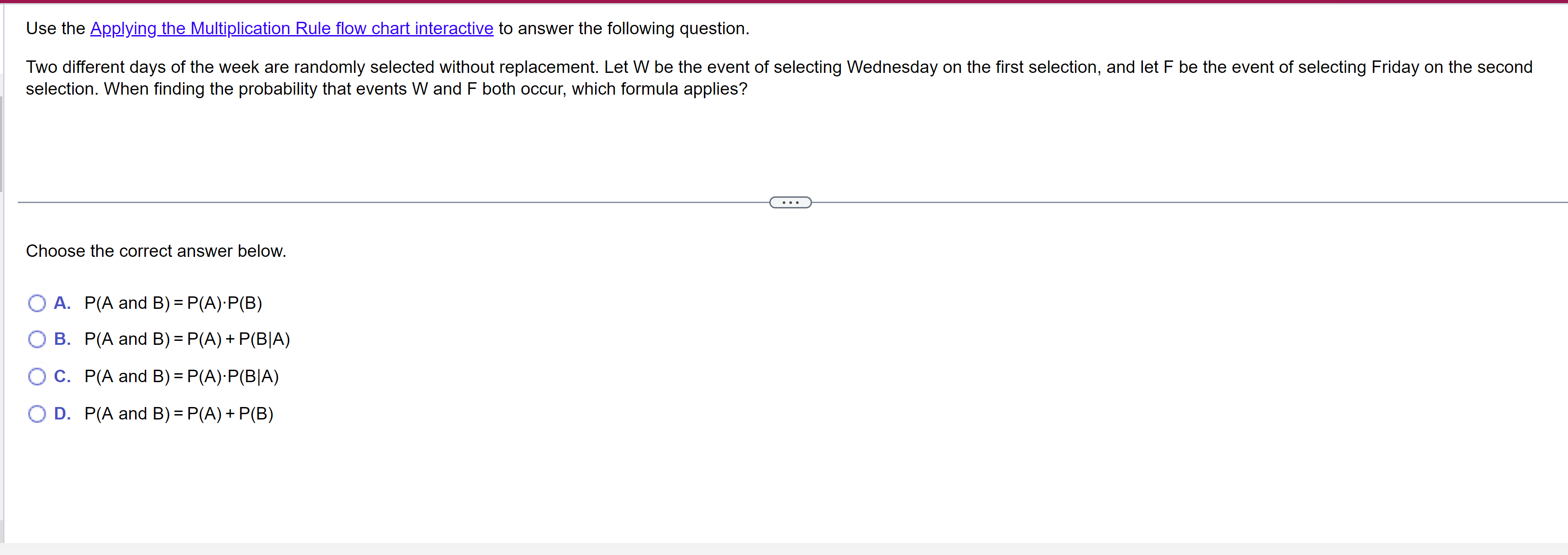 Solved Use the Applying the Multiplication Rule flow chart | Chegg.com