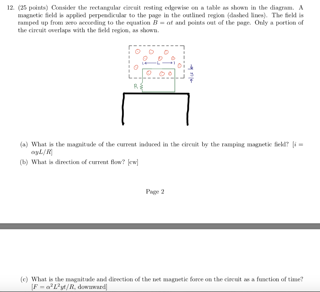 Solved 12. (25 points) Consider the rectangular circuit | Chegg.com