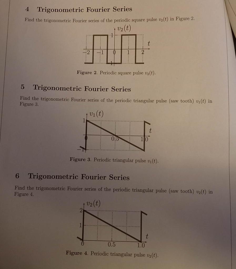 Solved 4 Trigonometric Fourier Series Find the trigonometric | Chegg.com