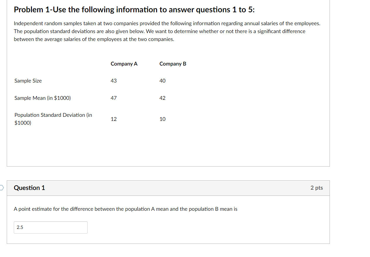Solved Problem 1-Use the following information to answer | Chegg.com