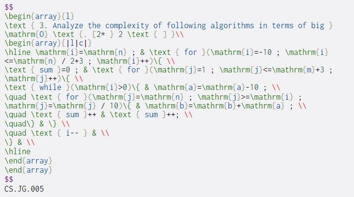 Solved $$ \begin{array}{1} \text { 3. Analyze the complexity | Chegg.com