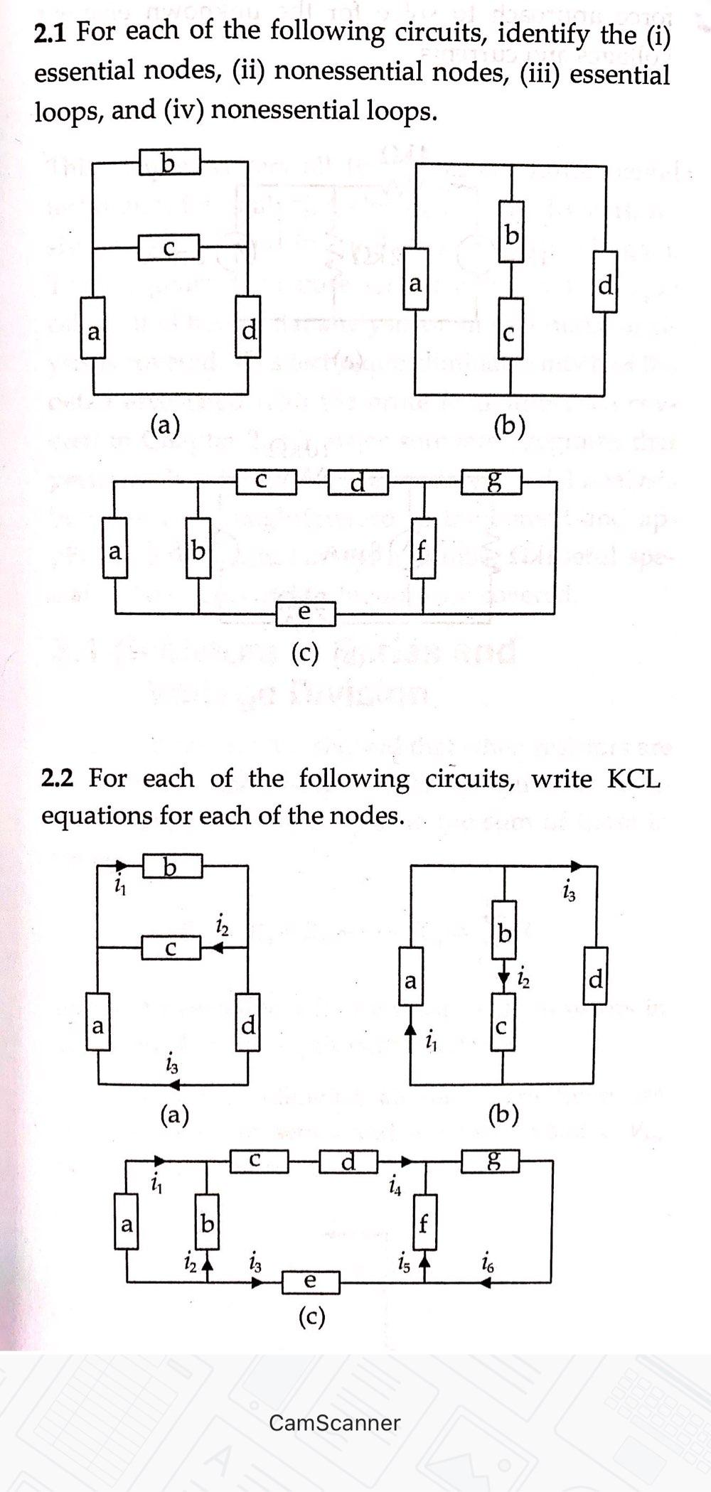 Solved 2.1 For each of the following circuits, identify the | Chegg.com