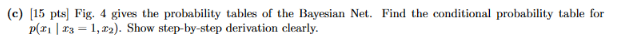 Solved Q4. [25 pts] Bayesian Net: Inference Fig. 3 shows a | Chegg.com