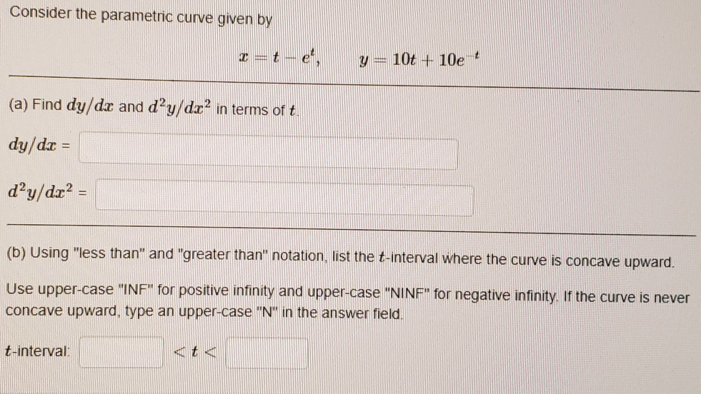 Solved Consider the parametric curve given by y 2t 2 n(t) | Chegg.com