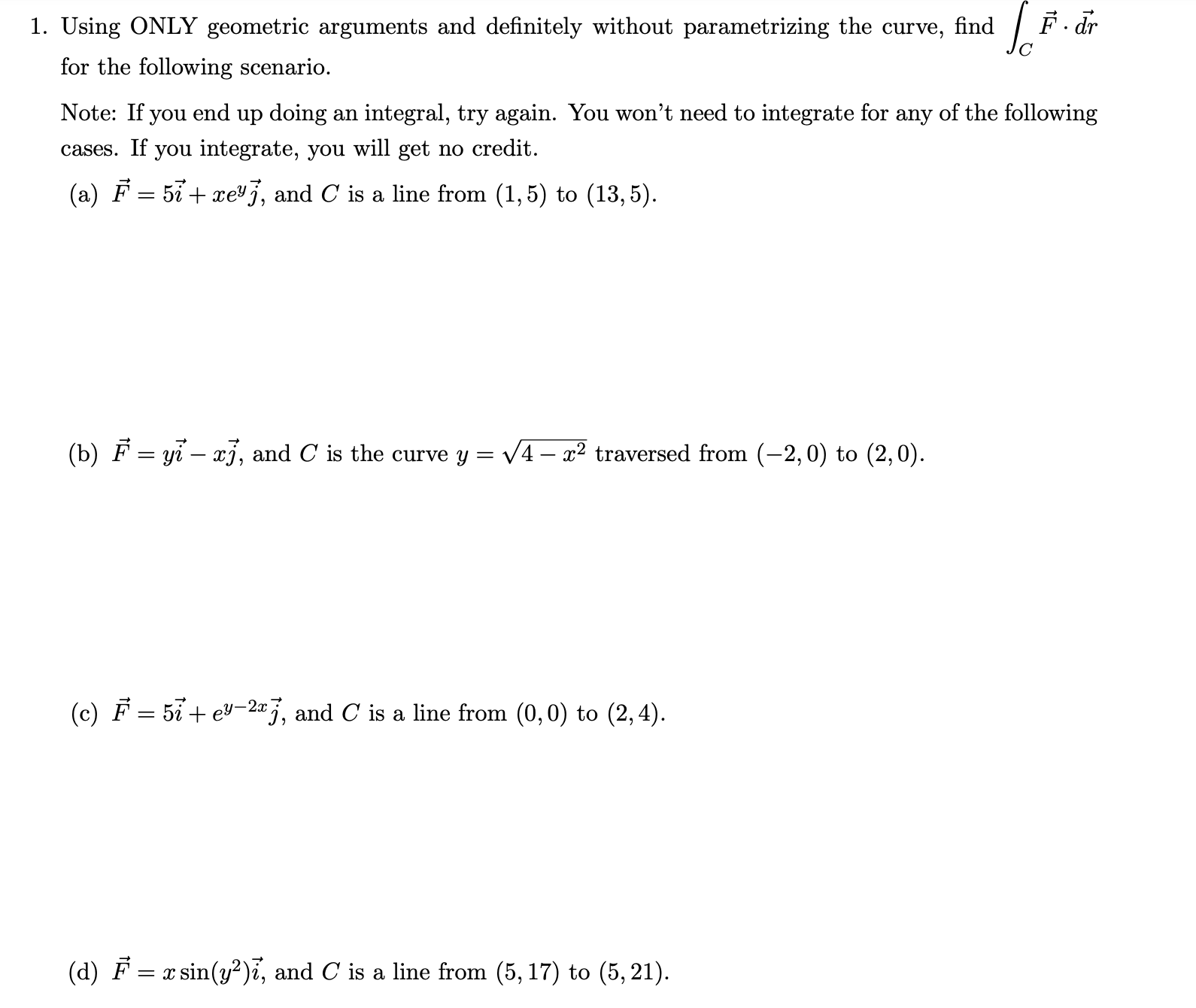 Solved Using ONLY geometric arguments and definitely without | Chegg.com