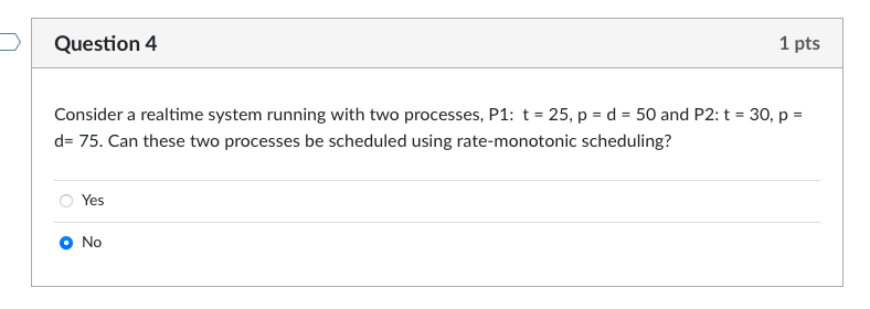 Solved Consider a realtime system running with two | Chegg.com