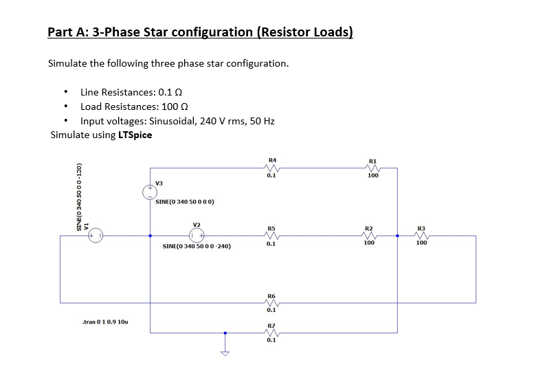 Solved Part A: 3-Phase Star configuration (Resistor Loads) | Chegg.com
