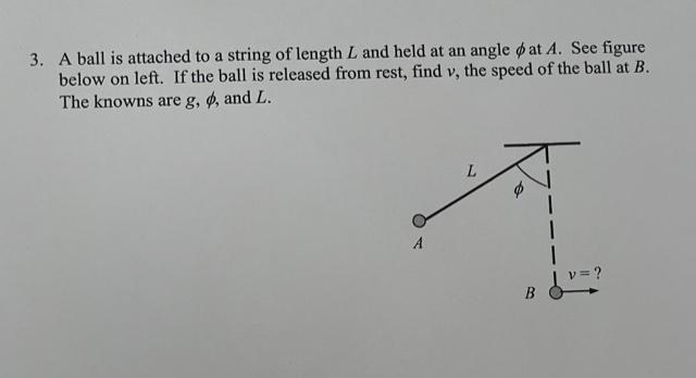 Solved 3. A ball is attached to a string of length L and | Chegg.com