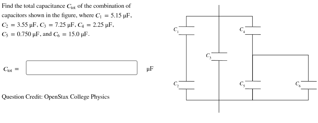 Solved Find the total capacitance Ctot of the combination | Chegg.com