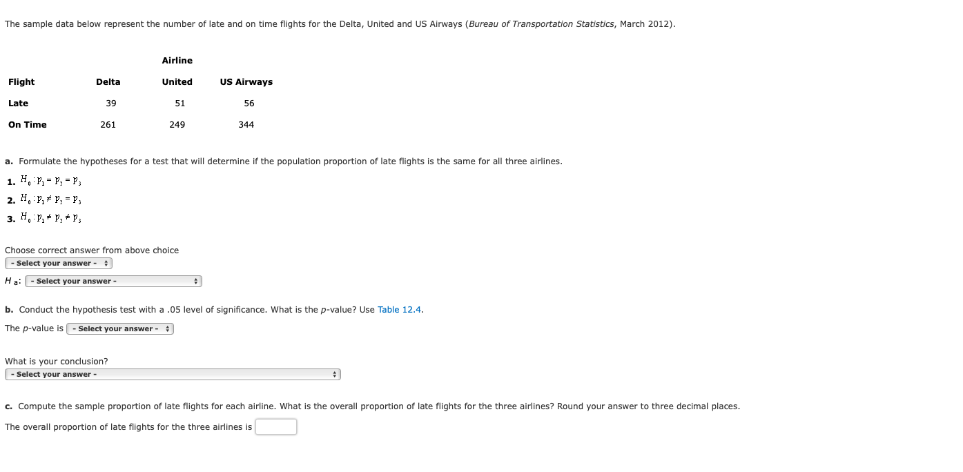 Solved The sample data below represent the number of late | Chegg.com