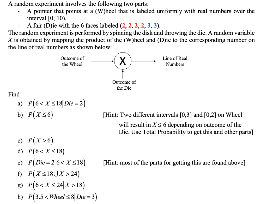 Solved A random experiment involves the following two parts: | Chegg.com