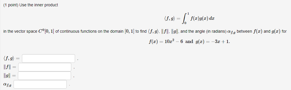 Solved (1 point) Find the orthogonal projection of | Chegg.com
