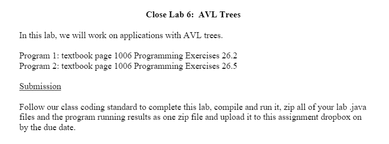 Solved Close Lab 6: AVL Trees In this lab, we will work on | Chegg.com