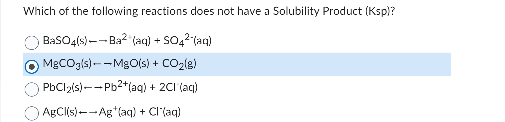 Solved Which of the following reactions does not have a | Chegg.com
