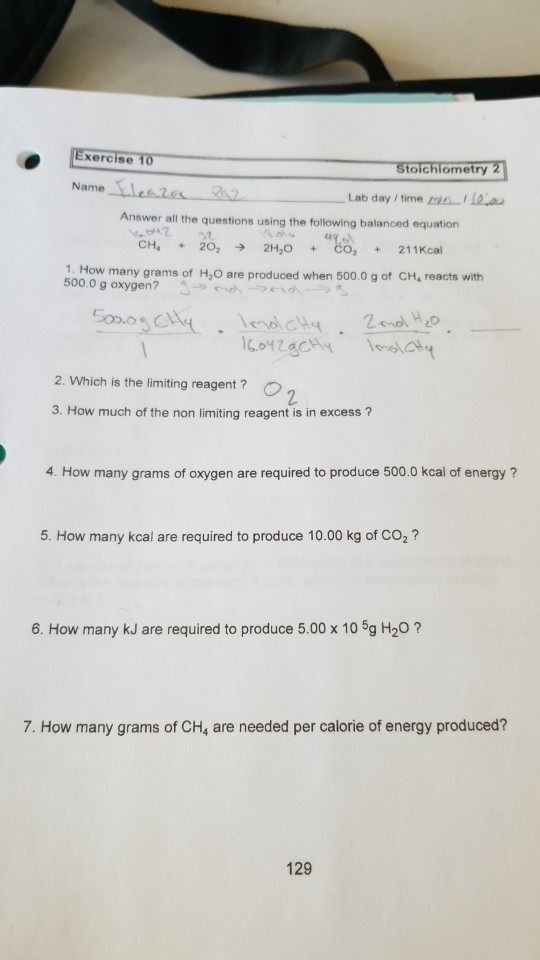 Solved xercise 10 12 a Name Lab day / time Answer all the | Chegg.com Solved xercise 10 12 a Name Lab day / time Answer all the | Chegg.com