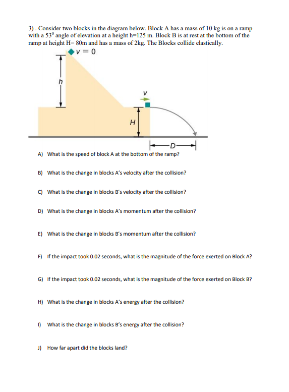 Solved 3). Consider two blocks in the diagram below. Block A | Chegg.com