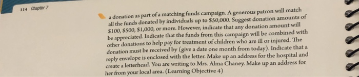 Solved Persuasive letter You work for Compton Memorial | Chegg.com