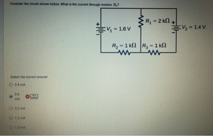 Solved Consider the circuit shown below. What is the current | Chegg.com