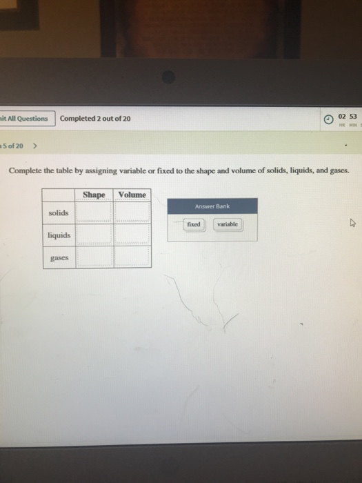 Solved it All Questions Completed 2 out of 20 O 02 53 5 of | Chegg.com