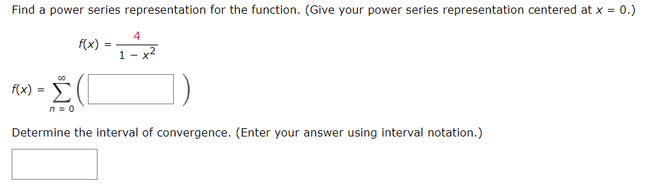 Solved Find a power series representation for the function. | Chegg.com