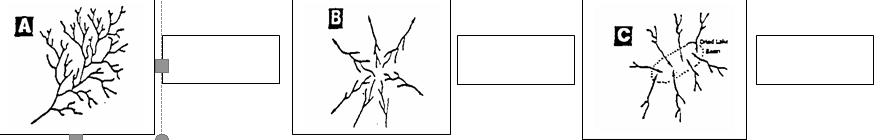 Solved 2. What stream drainage patterns are presented on the | Chegg.com