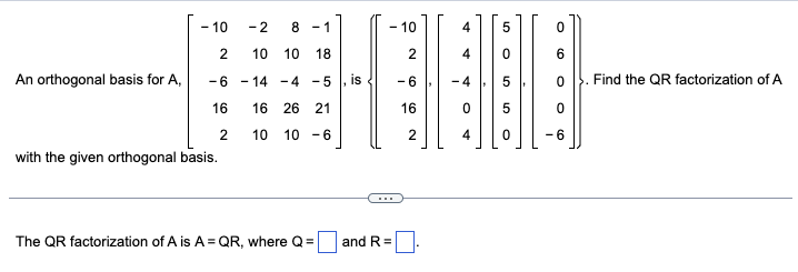 Solved An orthogonal basis for | Chegg.com