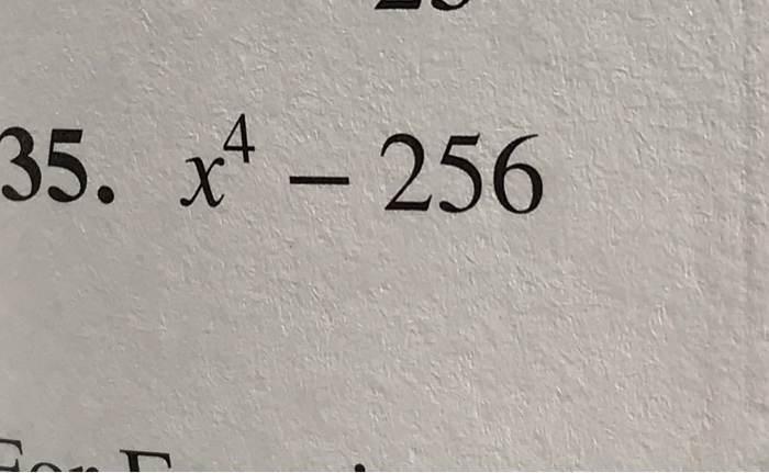 Solved 35. x4 256 | Chegg.com