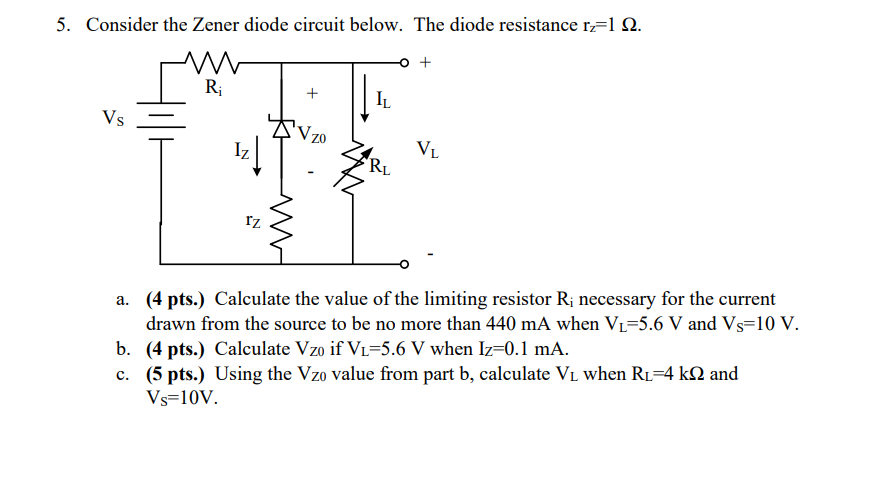 Solved Consider the Zener diode circuit below. The diode | Chegg.com