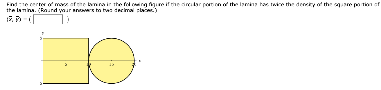 Solved Find the center of mass of the lamina in the | Chegg.com